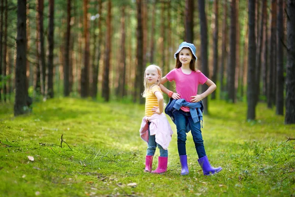 Adorable little sisters in forest - Stock Image - Everypixel