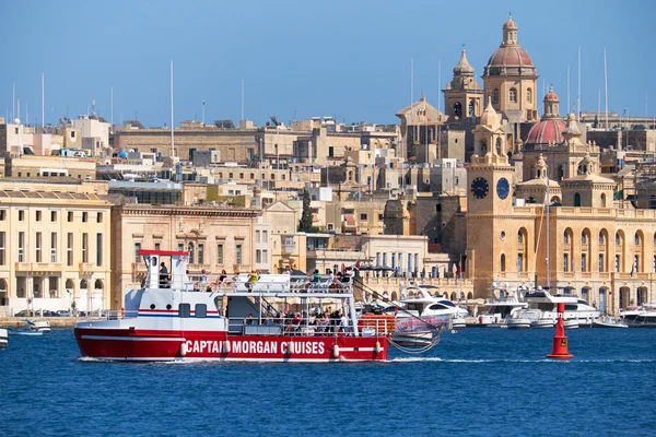 The ship of Captain Morgan Cruises company passes on the bay al – Stock ...