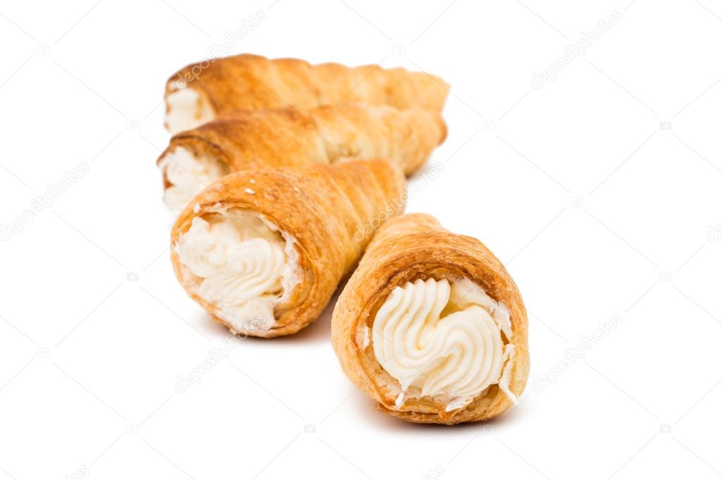 Puff rolls with cream Stock Photo by ©ksena32 57570309