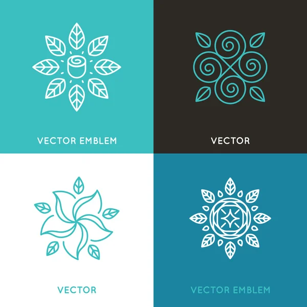 Vector beauty and spa line logos — Stock Vector © venimo #60054743