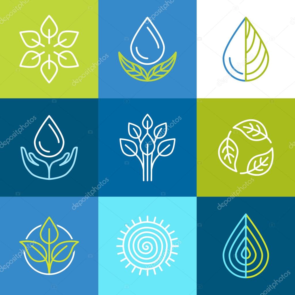 Vector organic logos — Stock Vector © venimo #60054799