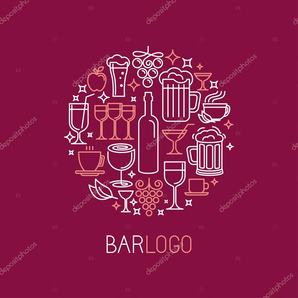 Vector bar logo in linear style — Stock Vector © venimo #67038309
