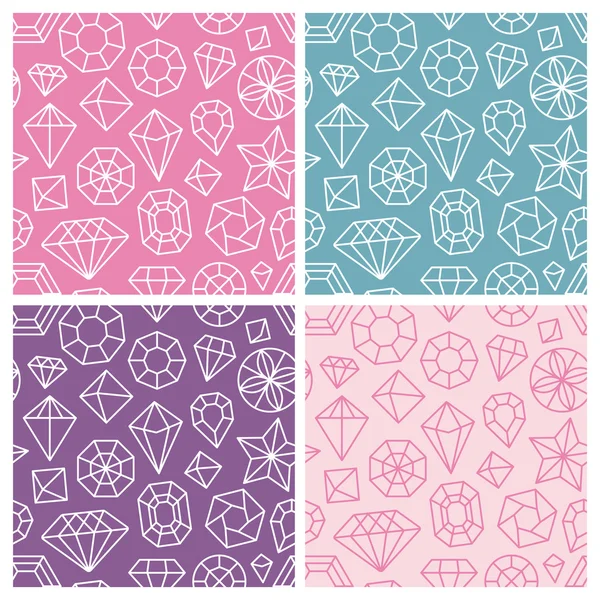 Vector set of line diamond icons and signs — Stock Vector © venimo ...