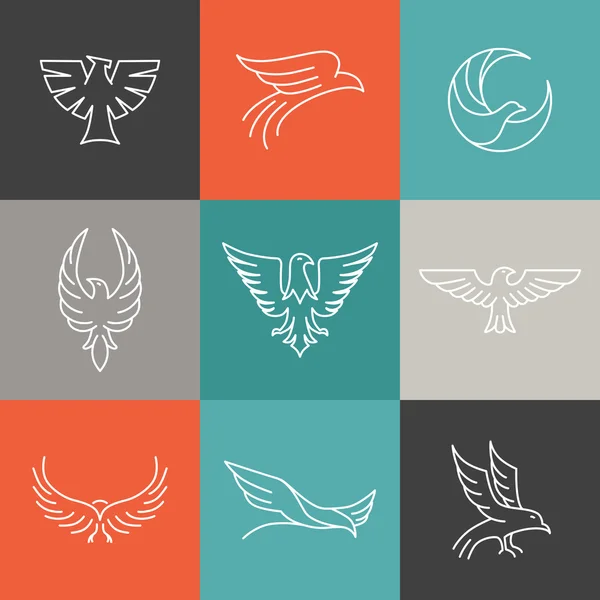 Vector eagle and falcon linear logos Stock Vector Image by ©venimo ...