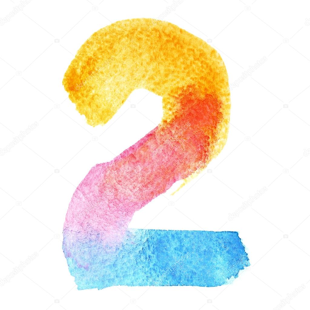 Colorful watercolor numbers — Stock Photo © Zoooom #72518613