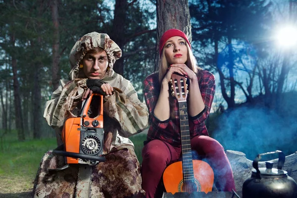 Maniac with the victim - Stock Image - Everypixel