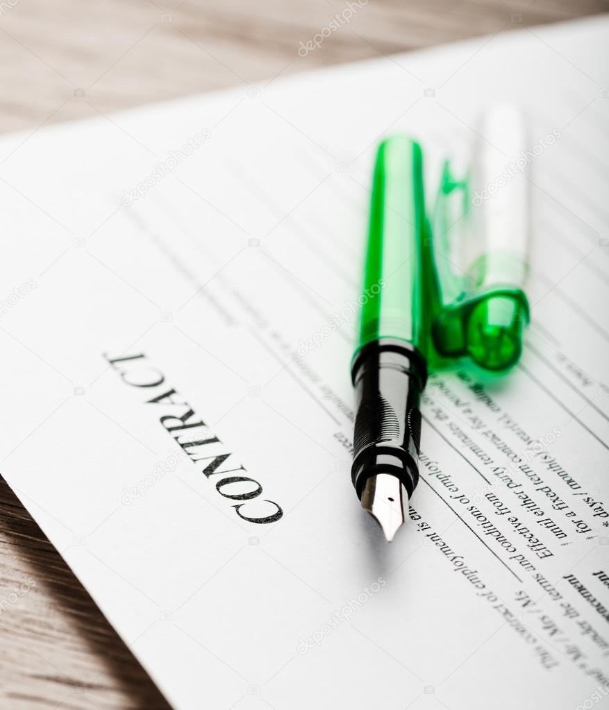 Pen and contract papers — Stock Photo © valphoto #64056037
