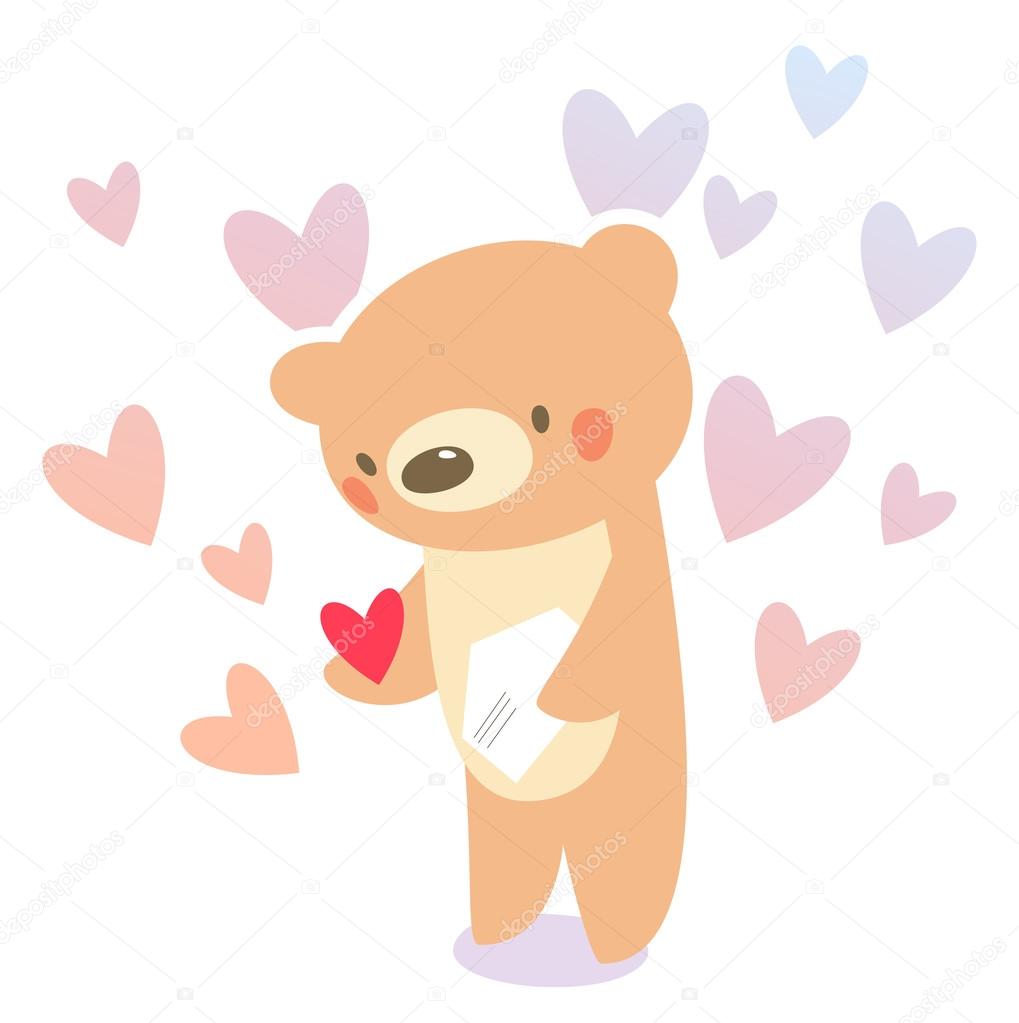 Bear with love letter Stock Vector Image by ©Heizel #68263083