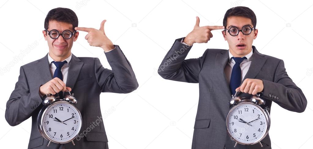 Man with clock isolated on white — Stock Photo © Elnur_ #103560980