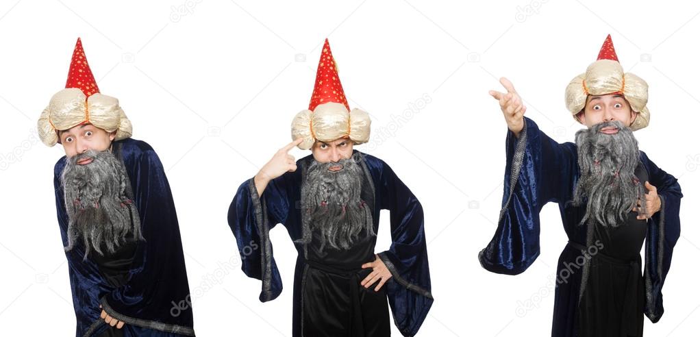 Funny wise wizard isolated on the white — Stock Photo © Elnur_ #115055398