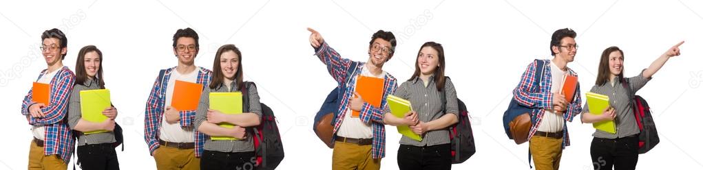 Pair of students isolated on white — Stock Photo © Elnur_ #116589988