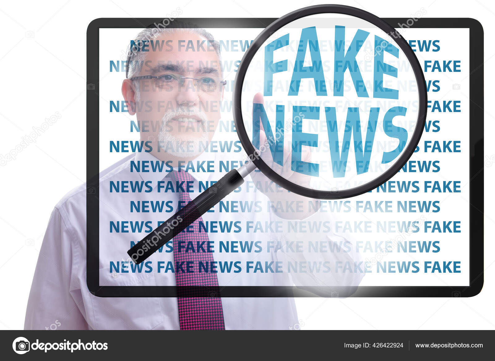 Fake news concept in information manipulation concept — Stock Photo ...