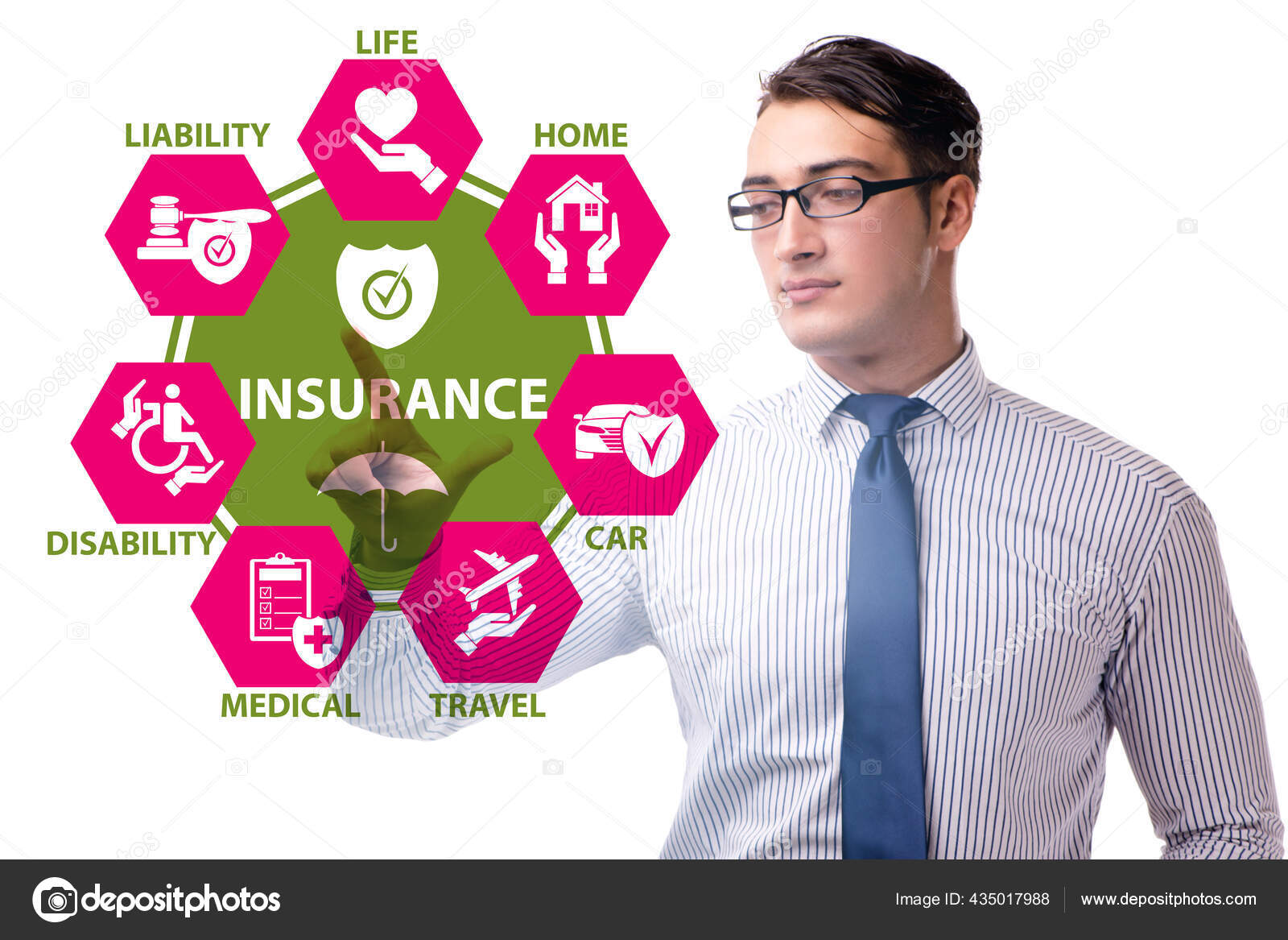 Concept of various types of insurance — Stock Photo © Elnur_ #435017988