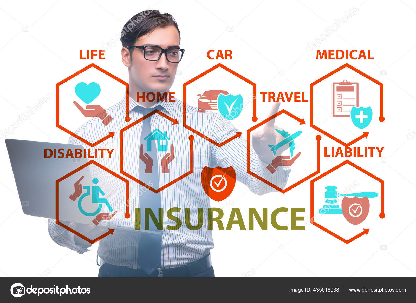 Concept of various types of insurance — Stock Photo © Elnur_ #435018038