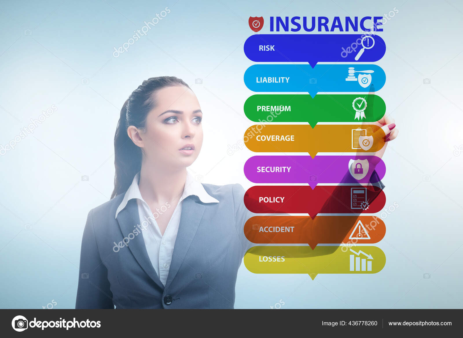 Concept of various types of insurance — Stock Photo © Elnur_ #436778260