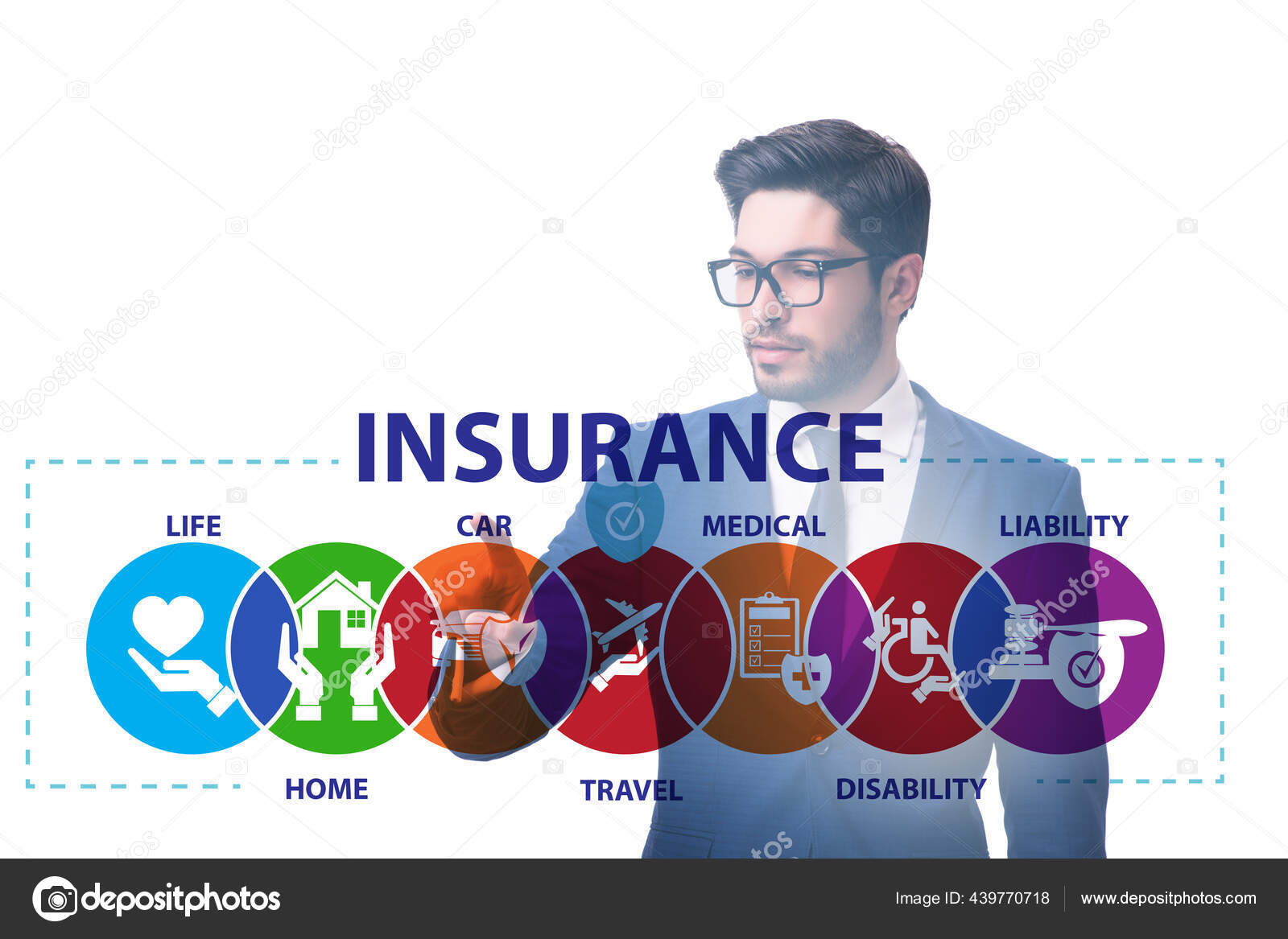 Concept of various types of insurance — Stock Photo © Elnur_ #439770718