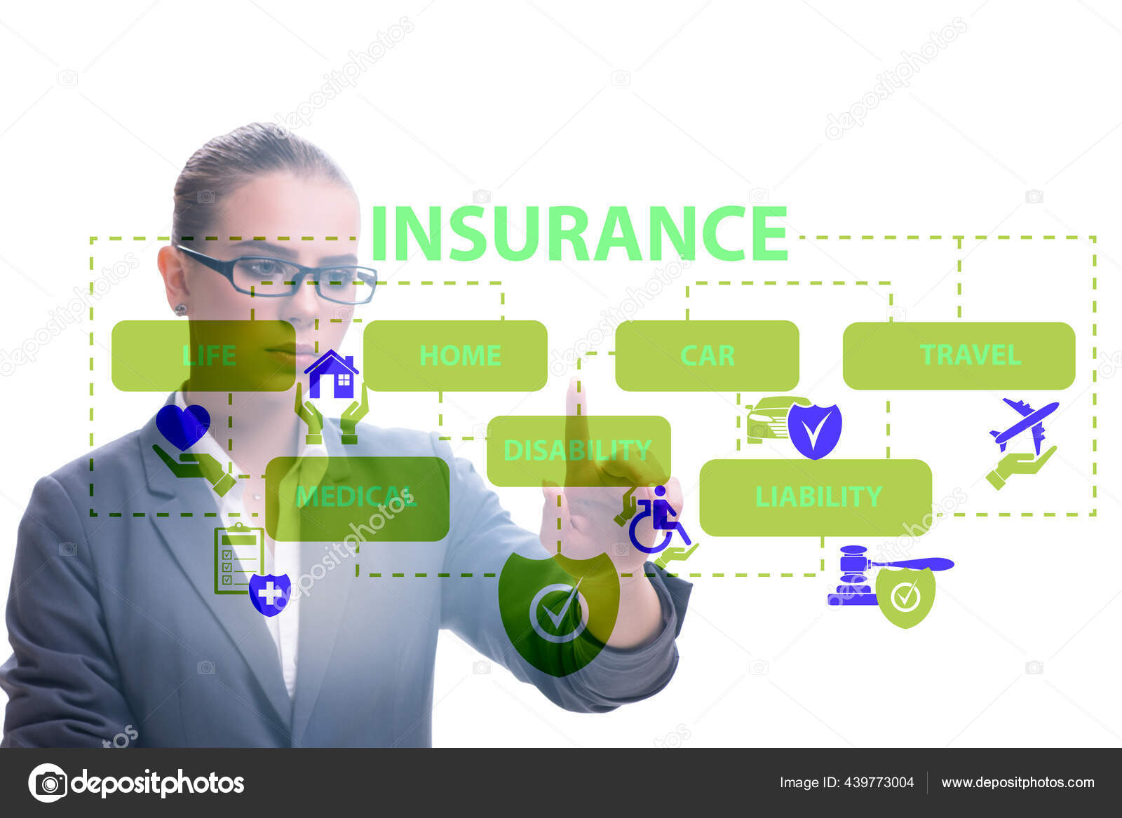 Concept of various types of insurance — Stock Photo © Elnur_ #439773004