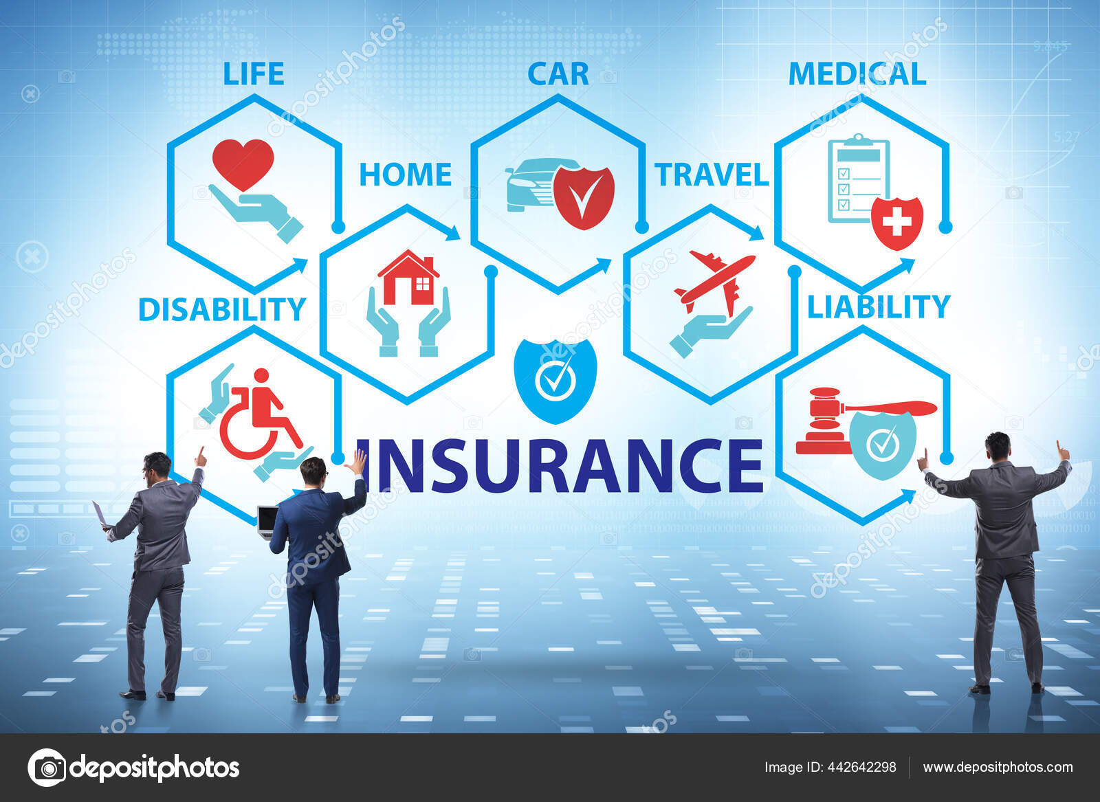 Concept of various types of insurance — Stock Photo © Elnur_ #442642298