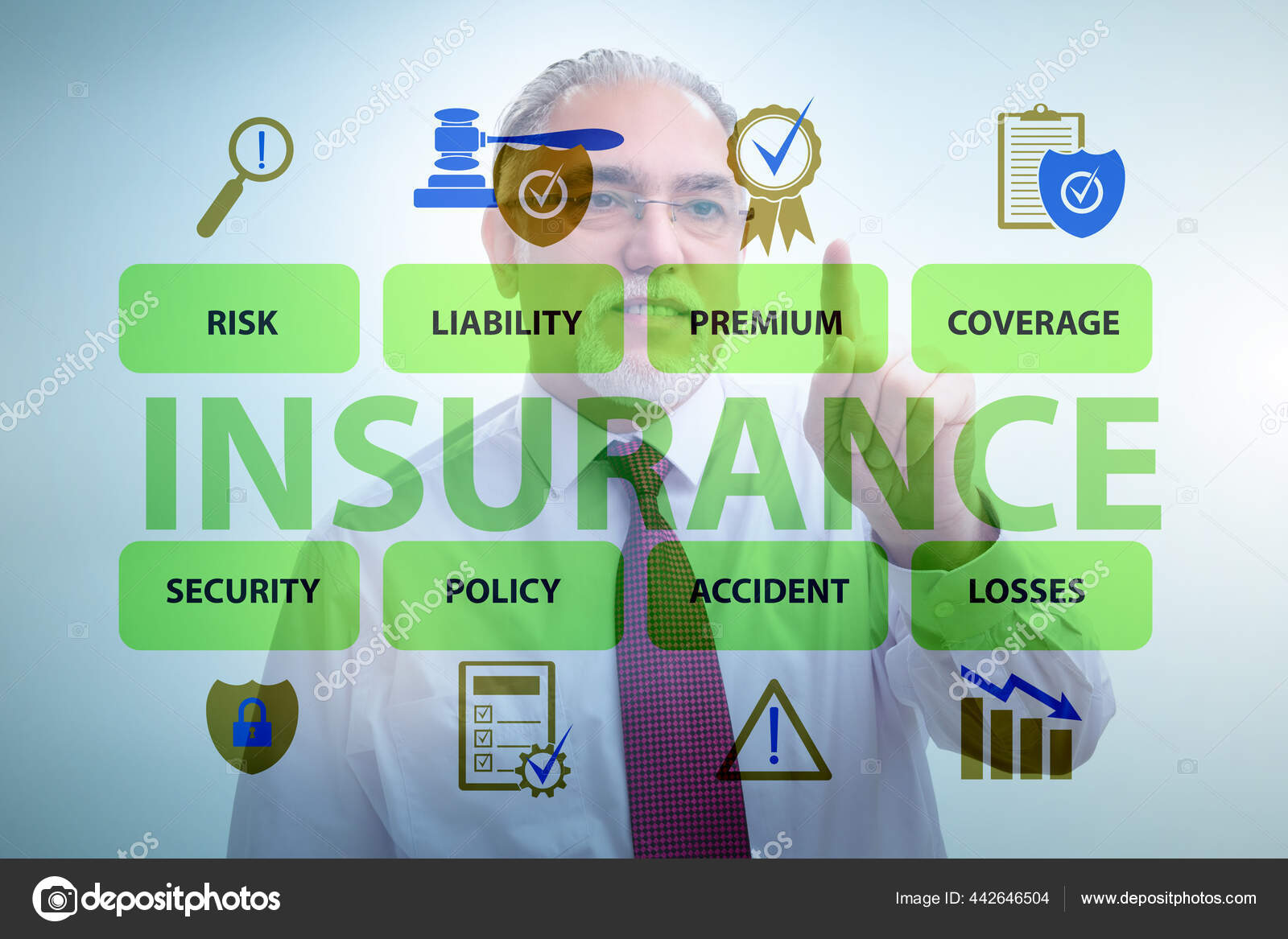 Concept of various types of insurance — Stock Photo © Elnur_ #442646504