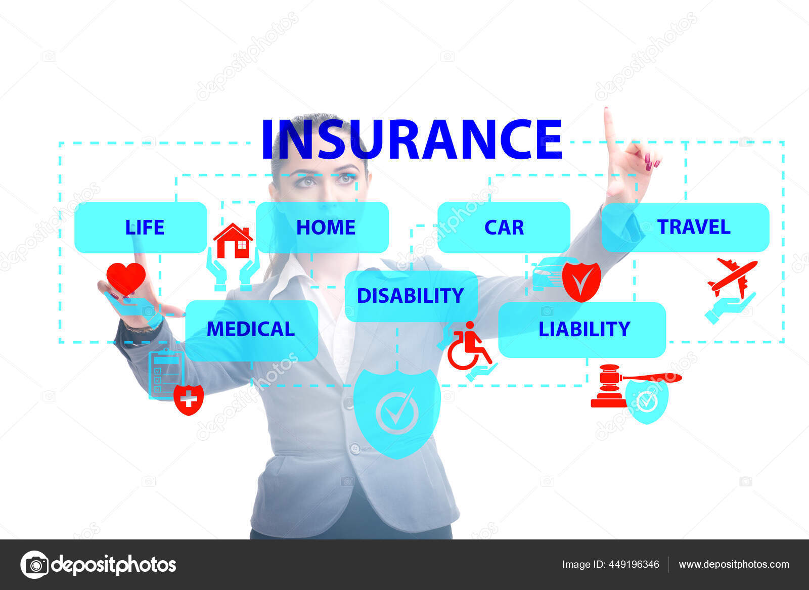 Concept of various types of insurance — Stock Photo © Elnur_ #449196346