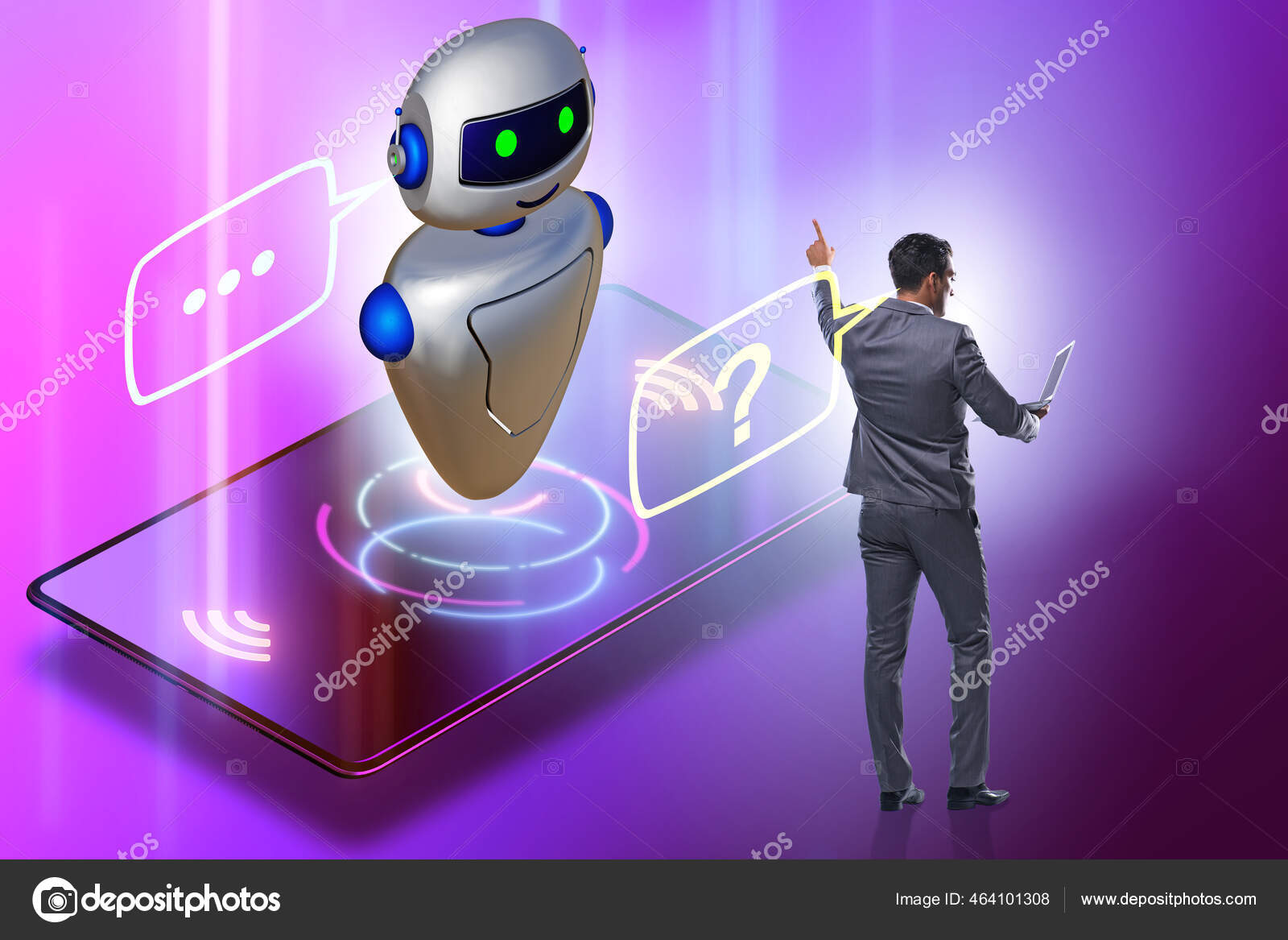 Concept of chat bot in modern business communication Stock Illustration ...