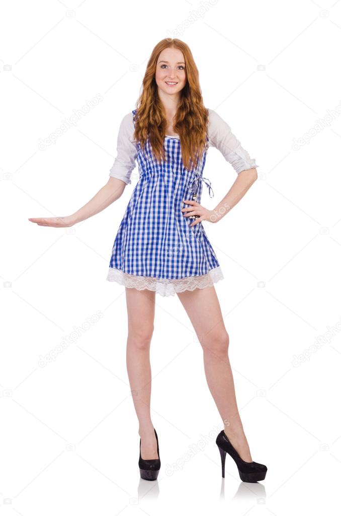 Woman isolated on the white background — Stock Photo © Elnur_ #57952605