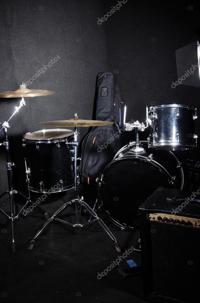 Set of musical instruments in club — Stock Photo © Elnur_ #74791971