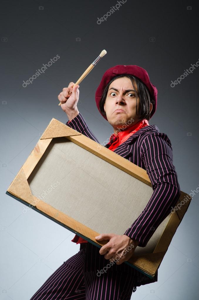Funny artist with his artwork Stock Photo by ©Elnur_ 90183178