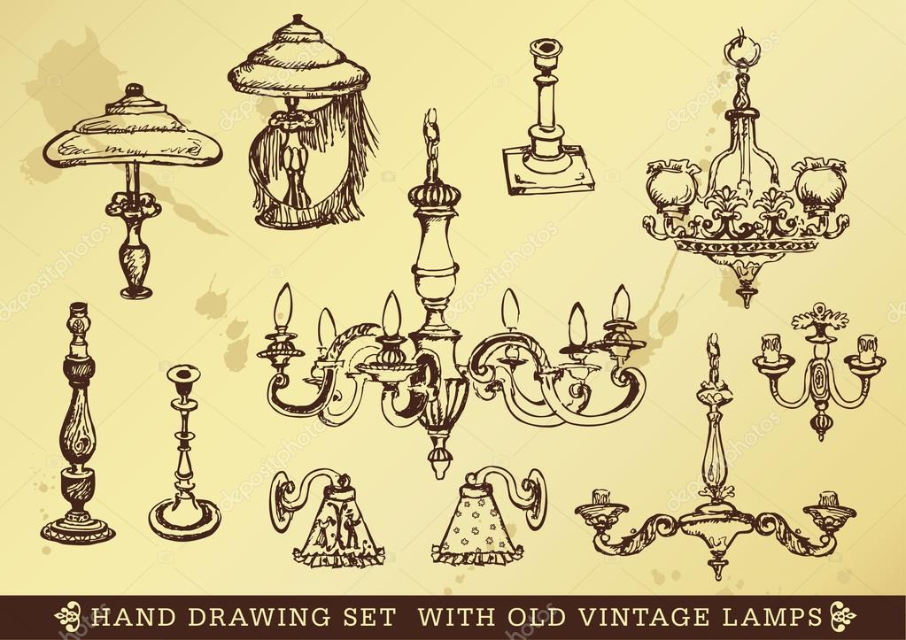 Vintage Lamp Drawing