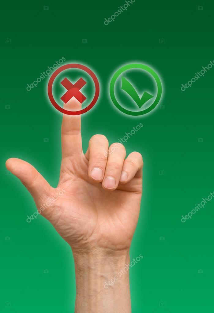 Arm press the button — Stock Photo © loskutnikov #84079304