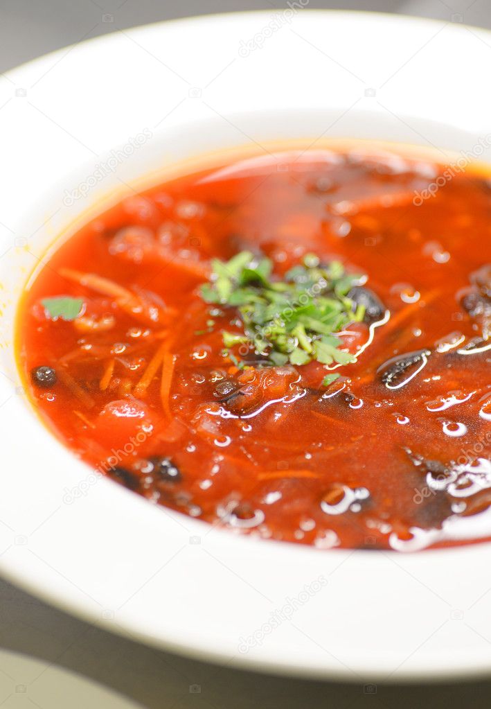 Close View Fresh Borscht White Bowl — Free Stock Photo © FineShine ...