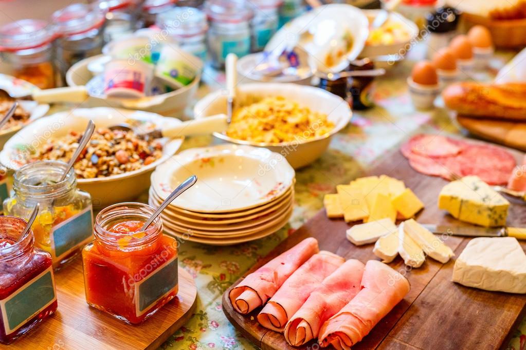 Delicious breakfast buffet — Stock Photo © shalamov #123147070 Delicious breakfast buffet — Stock Photo © shalamov #123147070