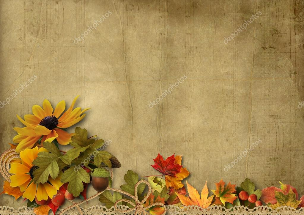 Background with autumn decorations Stock Photo by ©chiffa 54512689
