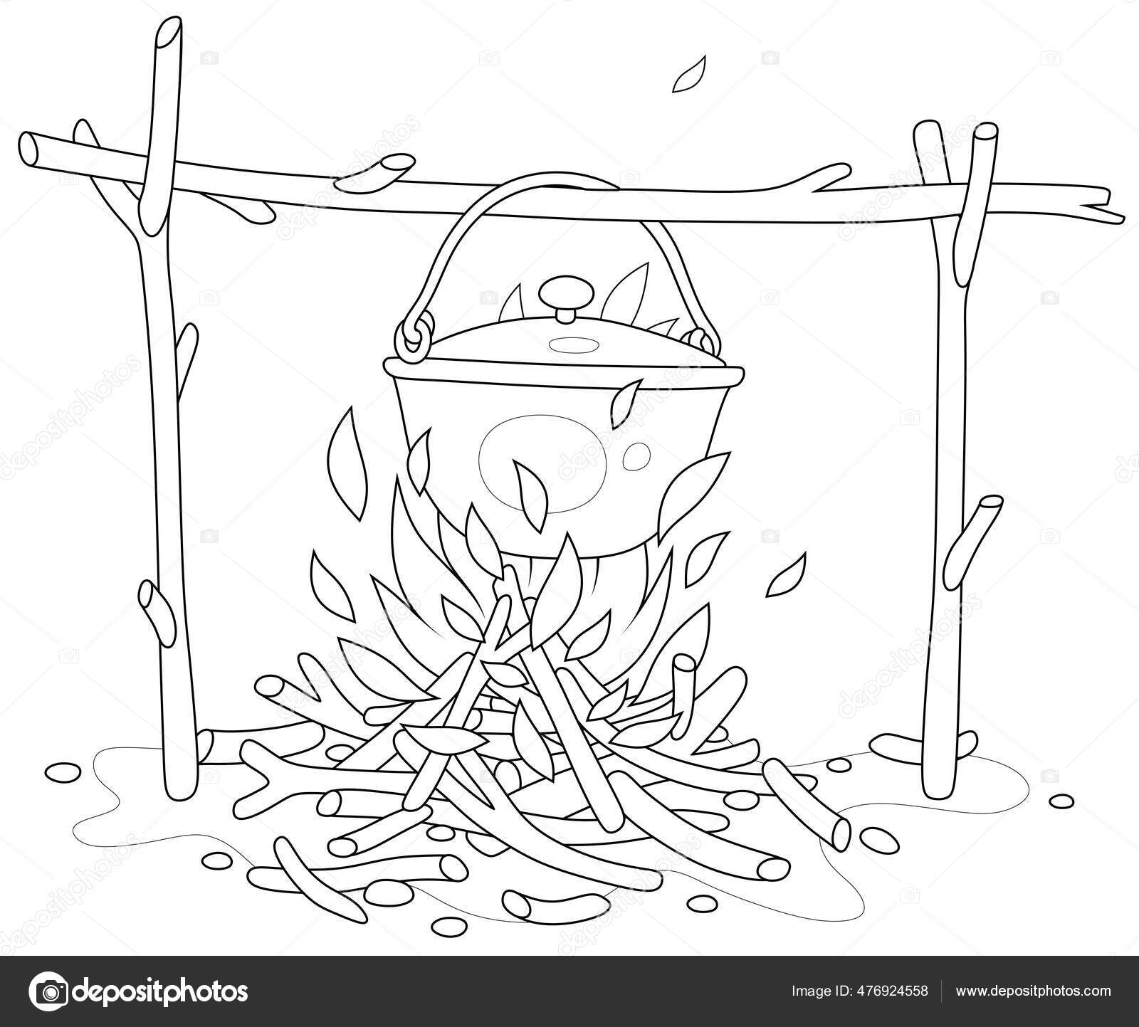 Campfire Cooking Drawing