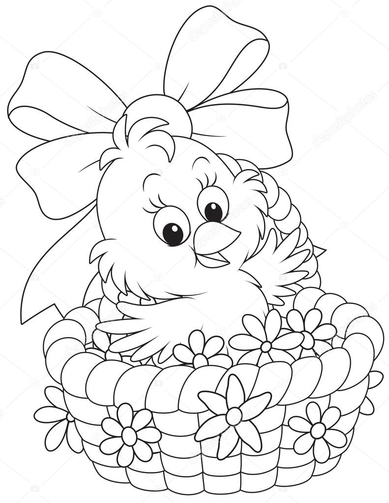 Easter Chick Clipart Black And White