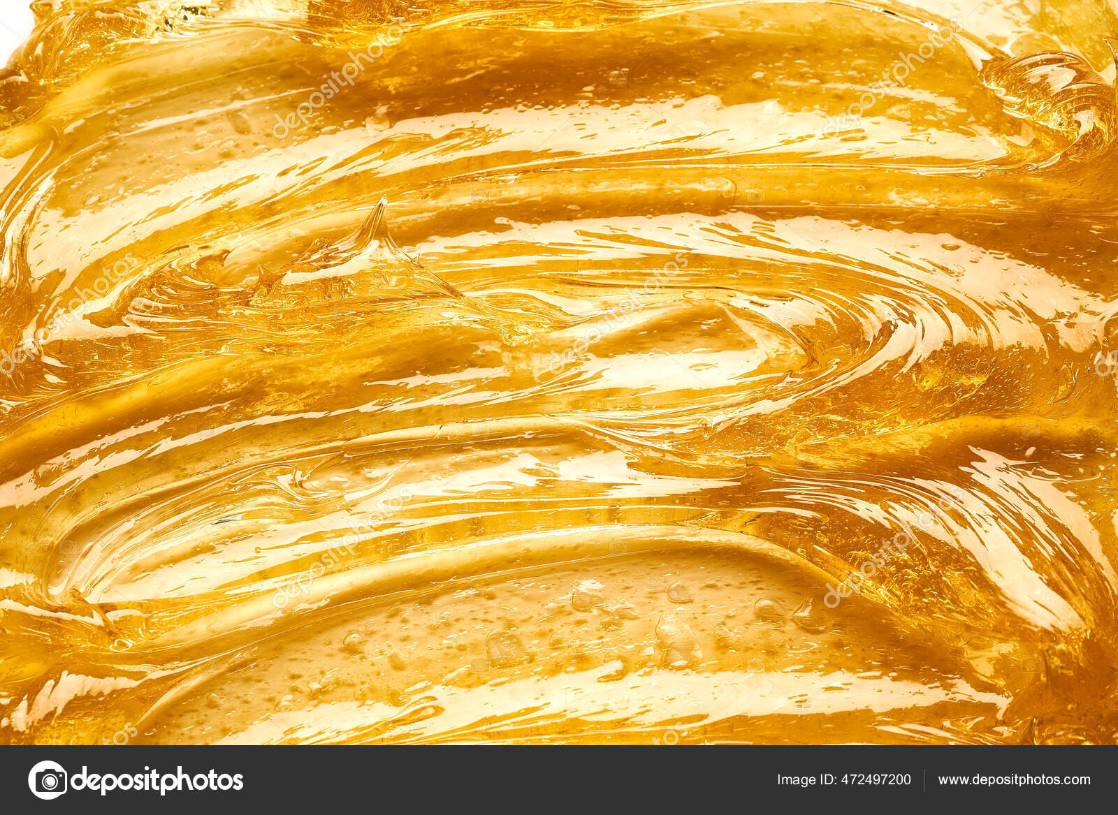 Transparent Yellow Smear Face Cream Golden Honey Isolated White ...