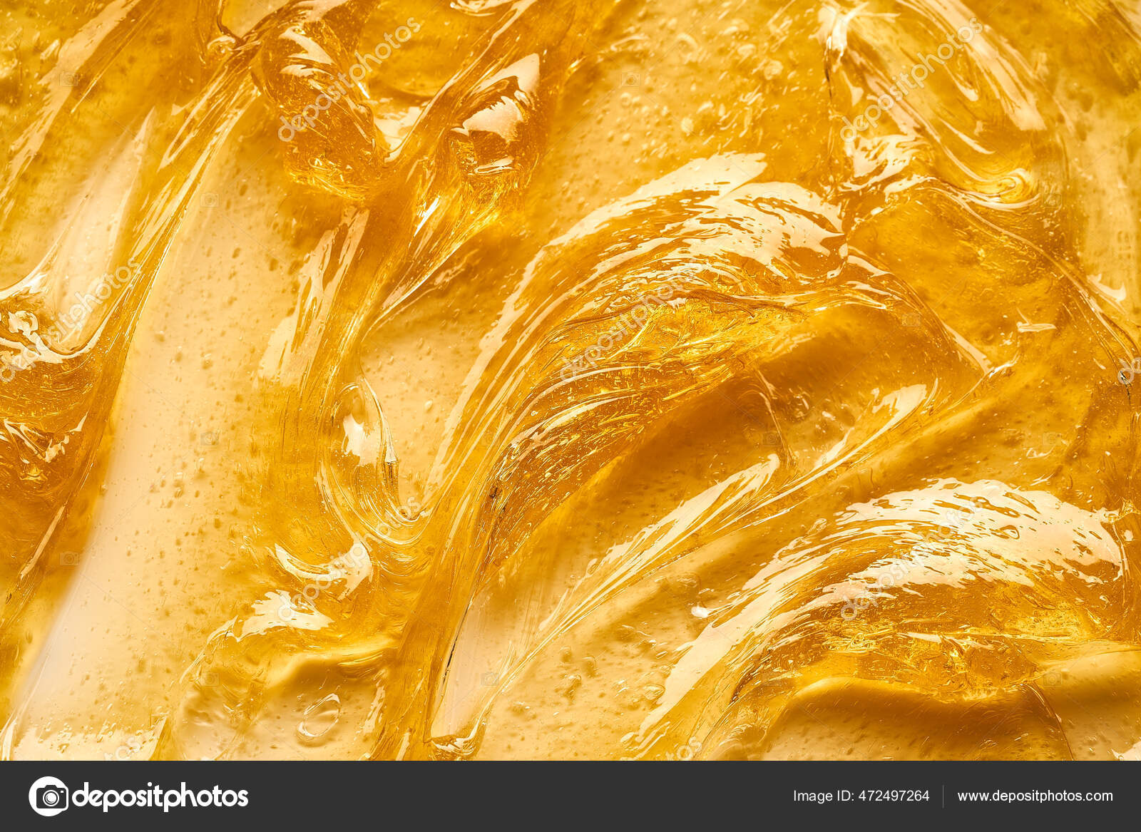 Transparent Yellow Smear Face Cream Golden Honey Isolated White ...