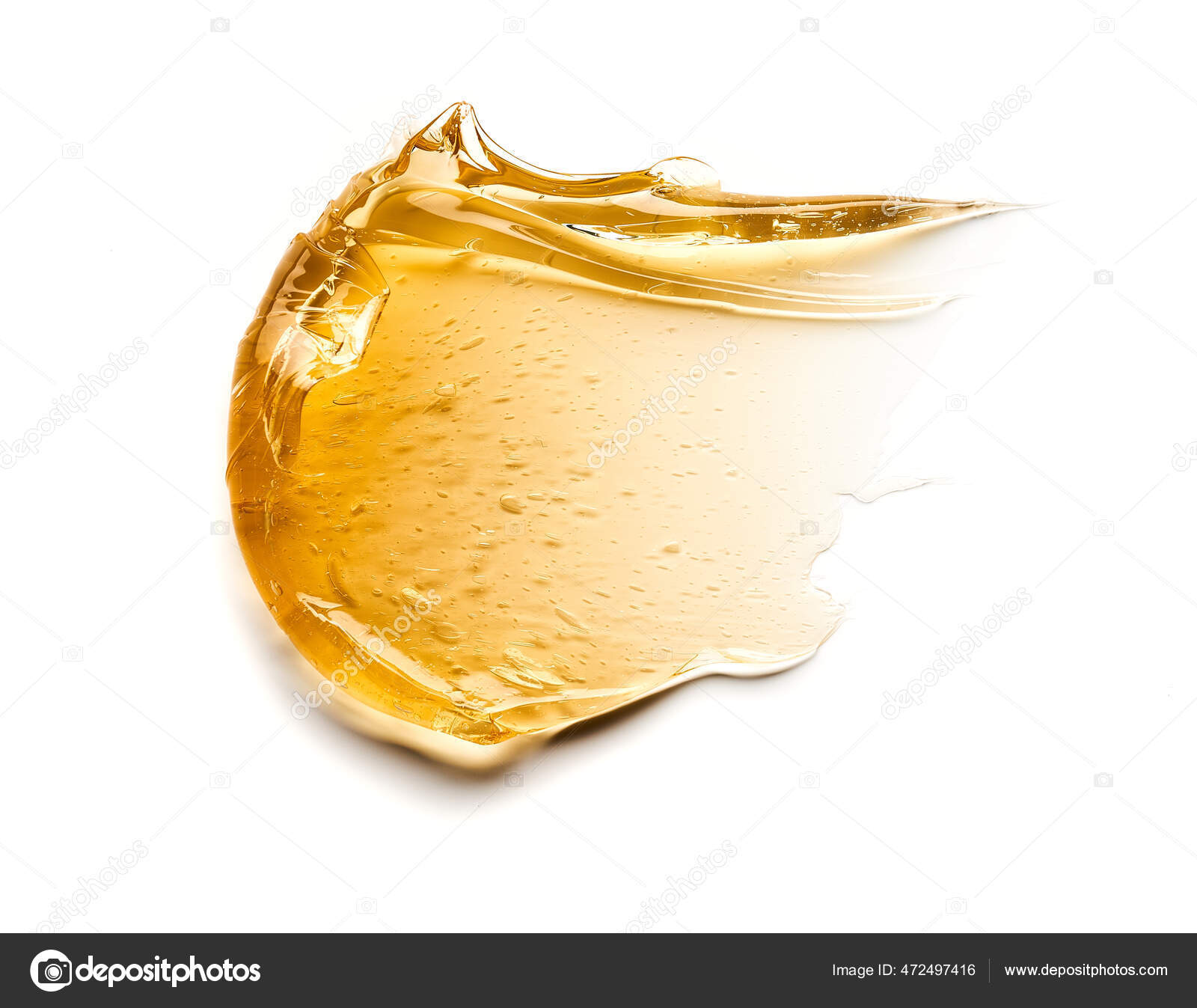 Transparent Yellow Smear Face Cream Golden Honey Isolated White ...