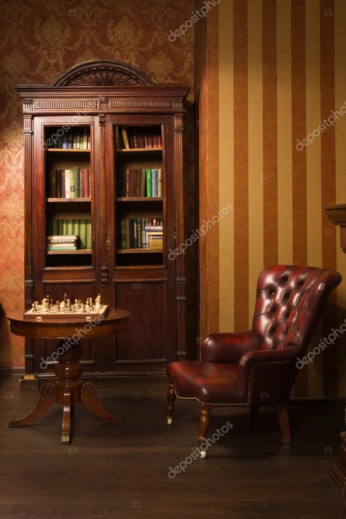 Classical library room Stock Photo by ©Demian 55044245