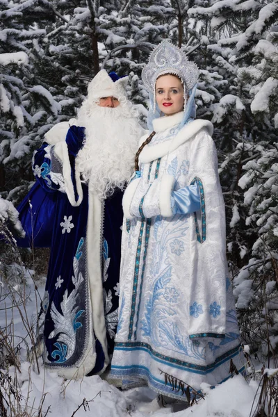 Russian Christmas characters: Ded Moroz (Father Frost) and Snegu Stock ...