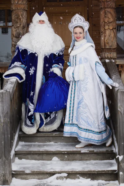 Russian Christmas characters: Ded Moroz (Father Frost) and Snegu Stock ...