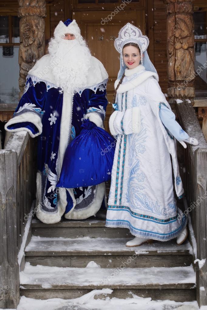 Russian Christmas characters: Ded Moroz (Father Frost) and Snegu Stock ...