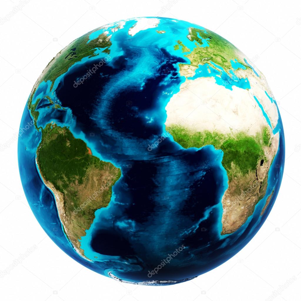 Earth map white isolated Stock Photo by ©1xpert 73308543