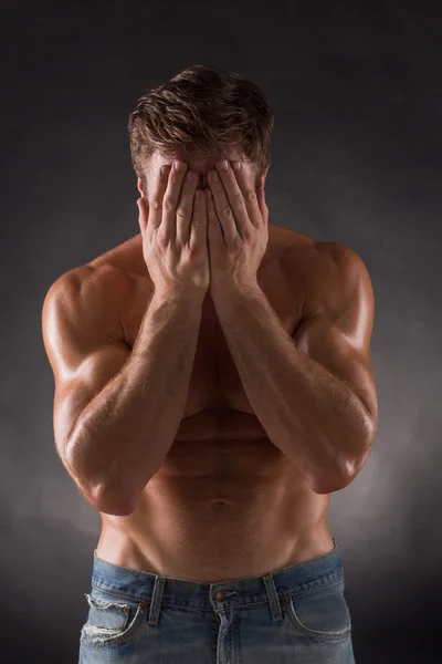 Serious shirtless mascular man Stock Photo by ©svyatoslavlipik 84252628