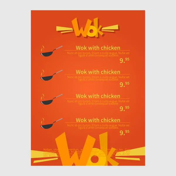Wok in the menu Vector Art Stock Images | Depositphotos