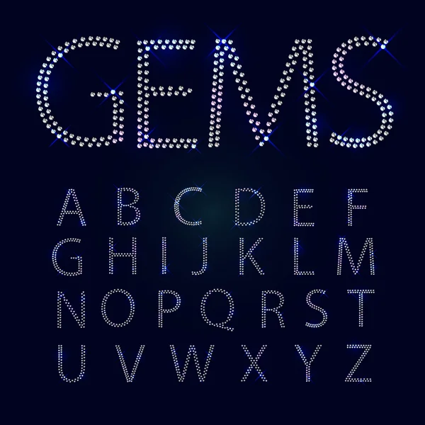 Gems alphabet. All small letters. Shiny diamond font Stock Vector Image ...