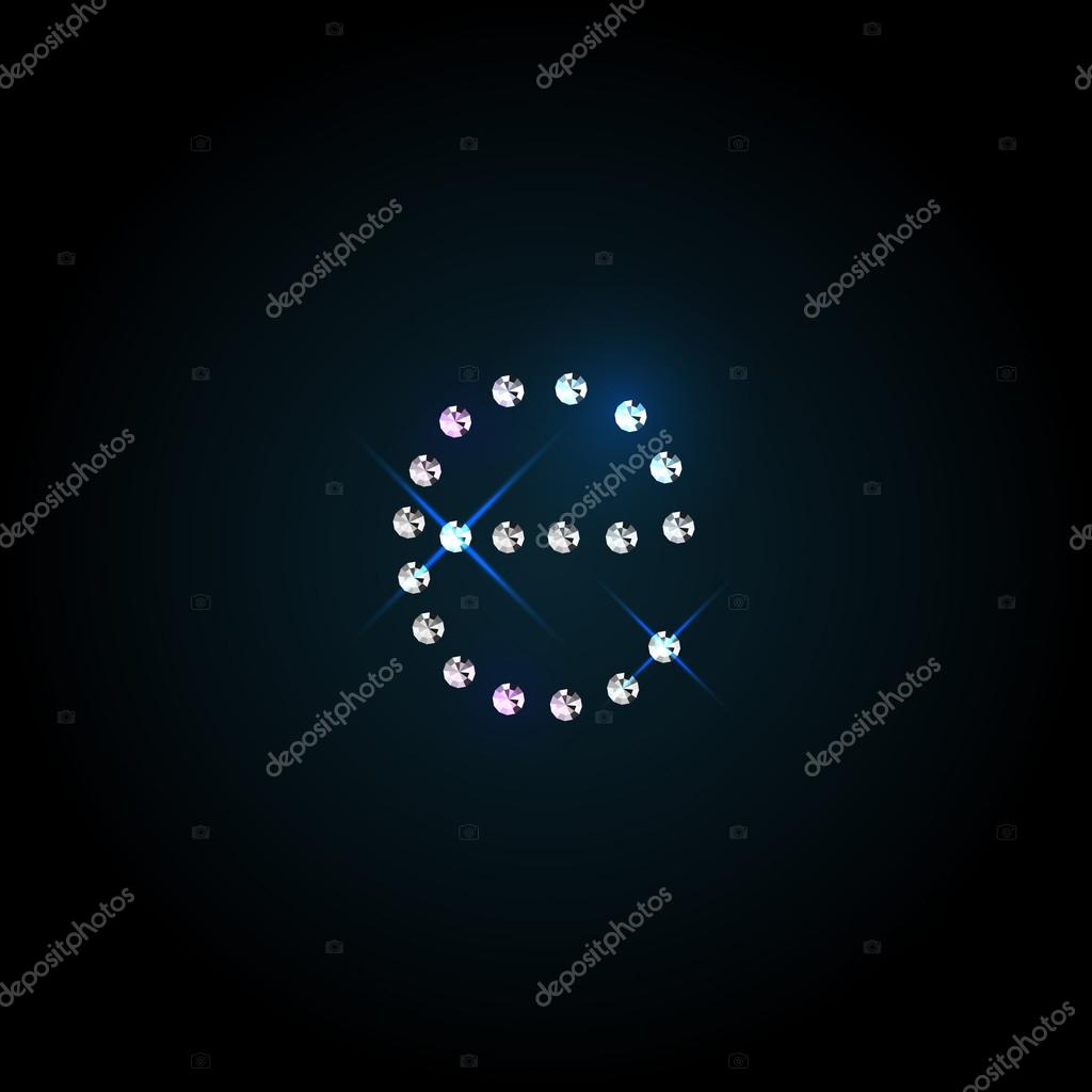 Carta de gemas. Shiny diamond fuente. 2024