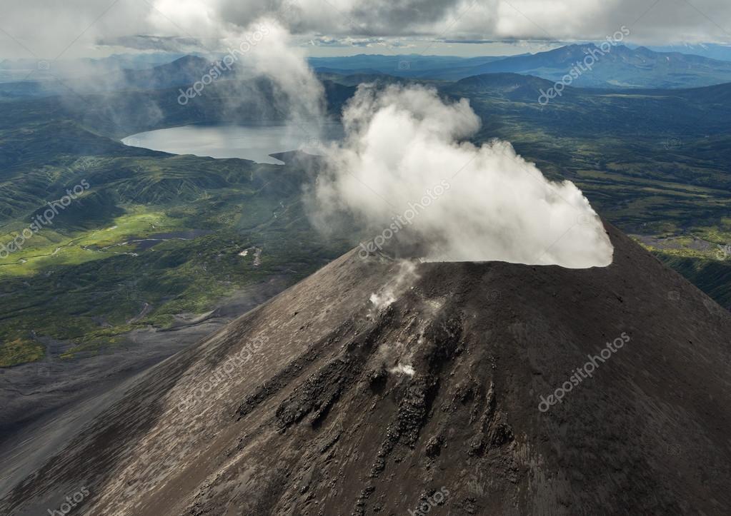 Karymsky is an active stratovolcano. Kronotsky Nature Reserve on ...