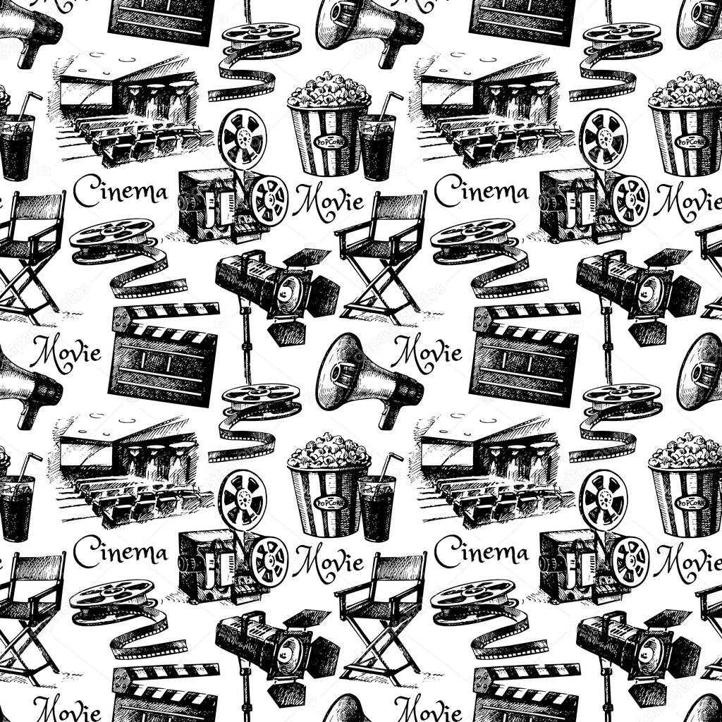 Movie film cinema seamless pattern. — Stock Vector © pimonova #113642284