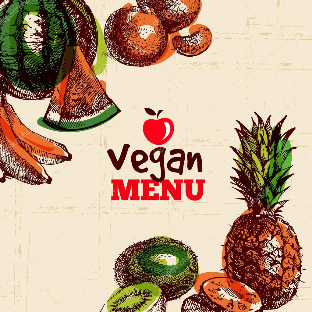 Eco food vegetarian menu background. Stock Vector Image by ©pimonova ...